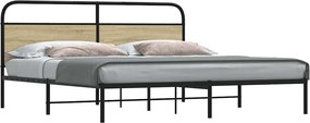 Kovový rám postele bez matrace dub sonoma 183 x 213 cm 3318644