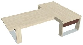 Stůl Verno+ S 200 x 300 cm s jednacím prvkem, akát / hnědá