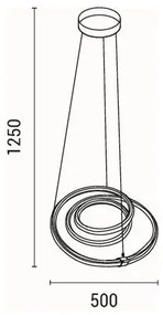 LED Lustr na lanku SATURN LED/38W/230V 3000K 50x50 cm