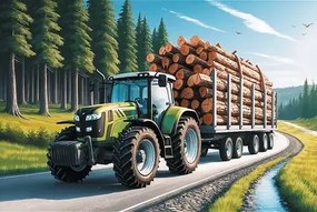 TREFL Puzzle Lesní traktor / 100 dílků / 41 x 27,5 cm / věk 5+