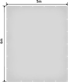 JAGO Plachta 650 g/m², hliníková oka, bílá, 5 x 6 m