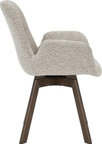 Designová otočná židle Yanisin taupe / hnědá