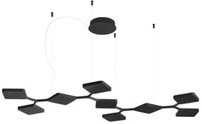 Stilnovo 8111 Quad_P9, černé závěsné svítidlo pro nepřímé osvětlení, 91W LED 3000K stmívatelné, 149x76cm