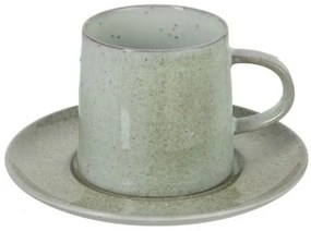 Zelený porcelánový šálek s podšálkem Dot mint - ∅ 16*9 cm