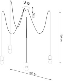 Sollux SL.1161 - Lustr na lanku NESO 5xE27/15W/230V pavouk beton