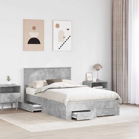 Rám postele s čelo Betonově šedá 120 x 190 cm Kompozitní dřevo 3410925