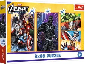 TREFL Puzzle Marvel Avengers: Dny plné akce / 3x80 dílků / věk 5+