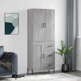 Skříň highboard šedá sonoma 69,5 x 34 x 180 cm kompozitní dřevo