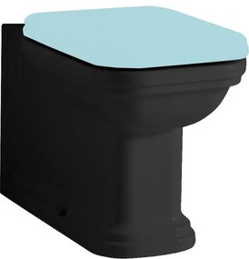 Kerasan Kerasan, WALDORF WC kombi mísa 40x68cm, spodní/zadní odpad, černá mat, 411731