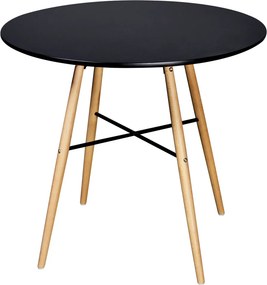 Moderní jídelní stůl černý kulatý