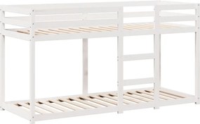 Patrová postel se střechou bílá 80x200 cm masivní borové dřevo 3282082