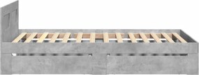 Rám postele s čelem betonově šedý 90 x 200 cm kompozitní dřevo 3295586