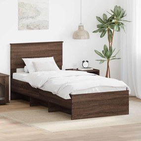 Rám postele s čelo Hnědý dub 80 x 200 cm Kompozitní dřevo 3408906