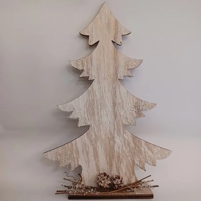 Dřevěná dekorace na stůl stromeček 13,5 × 4 × 30 cm, stojící