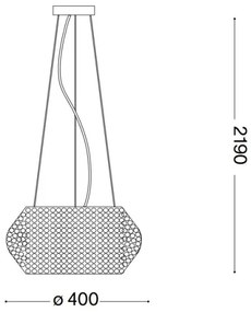 Ideal Lux - Křišťálový lustr na lanku PASHA 6xE14/40W/230V pr. 40cm zlatá