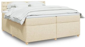 Box spring postel s matrací krémová 200x200 cm textil 3286806