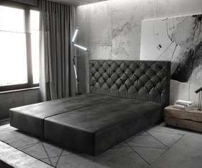 Boxspring postel Dream-Great 180x200 cm mikrovlákno antracitová