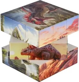 TEDDIES Hlavolam kostka 3x3 dinosaurus / Plast / Ve fólii / 6x6x6 cm /
