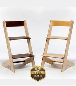 Lucas Wood Style - rostoucí židle EASY LINE zvýhodněný set 2 ks -  ořech + přírodní
