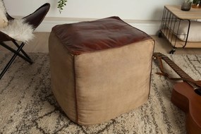 Pouf Mustang 45cm hnědé kožené povlečení / 39525