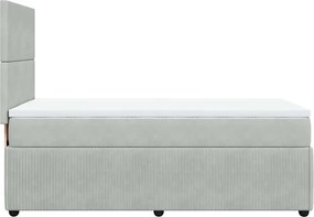 Box spring postel s matrací světle šedá 90x200 cm samet 3294532