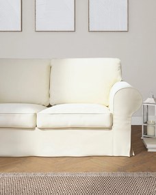 Potah na pohovku IKEA  Ektorp 2-místná, rozkládací, STARÝ MODEL barva krémová látka lesklé, sametová