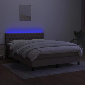 Box spring postel s matrací a LED taupe 140x200 cm textil 3133401