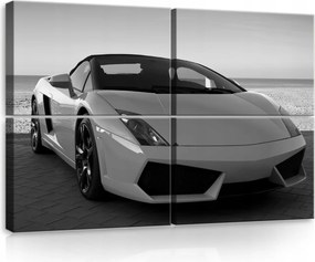 Modulární obraz 120x80 Lamborghini sportovní automobil černobílý minimalismus