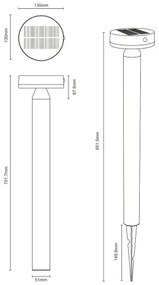 Zuma Line PT33613 - LED Solární lampa CARLI LED/4,5W/2000 mAh IP44 černá