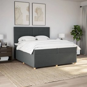 Box spring postel s matrací tmavě šedá 200x200 cm textil 3291388
