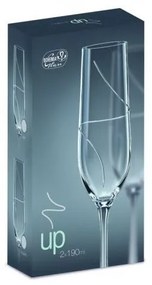 Crystalex - Bohemia Crystal Sklenice na šampaňské Viola Up matný 190 ml, 2 ks