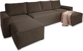 Tmavě hnědá sedací souprava do U SMART COSARO 295x140 cm