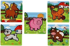 TEDDIES Dřevěné puzzle Moje první zvířátka Koník / 9 dílků