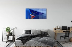 akrylový obraz různé vlajky 100x50 cm