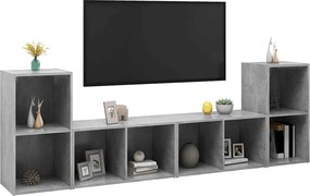 TV skříňky 4 ks betonově šedé 72x35x36,5 cm kompozitní dřevo 3079974
