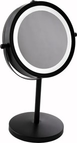 Erga Kimi, zvětšovací kosmetické zrcadlo s LED podsvícením 210x320 mm, černá matná, ERG-YKA-CH.KIMI-BLK