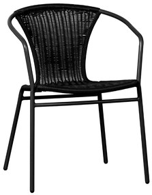 OnaDnes -20% Hoorns Černá ratanová zahradní židle Kayle