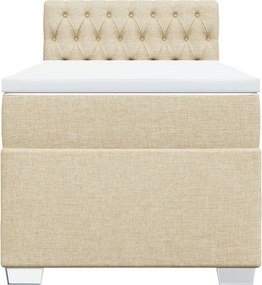 Box spring postel s matrací krémová 90x190 cm textil 3288055