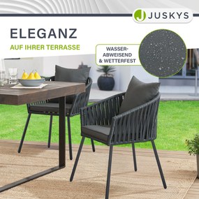 Juskys Zahradní křesla s provazovým výpletem, 2 kusy Barva: světle šedá
