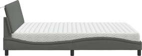 Postel s matrací Hanko tmavě šedá 160 x 200 cm textil 3310539