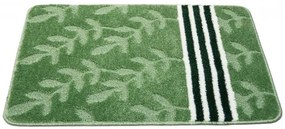 Sada koupelnových koberečků NATEL zelená, listí / pruhy