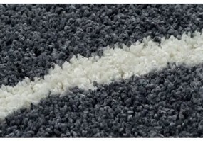 koberec BERBER CROSS B5950, šedo bílý střapce, Maroko Shaggy velikost 80x300 cm | krásné koberce cz