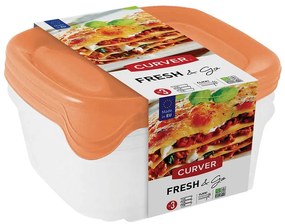 Sada 3 boxů na potraviny čtverec 0.8l Fresh&go