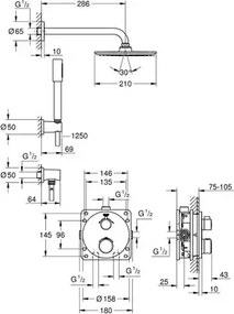 Grohe Grohtherm - Sprchový set Rainshower Cosmopolitan 210 s termostat