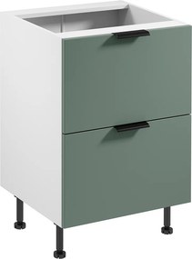 SORENTO jv | dolní skříňka D60S2 se zásuvkami | 60 cm | bílá/green