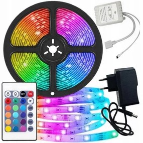 Dekorativní RGB LED pásek 8mm x 5m s dálkovým ovládáním IP20 300 LED