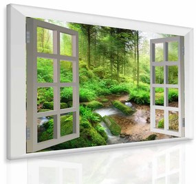 3D obraz okno do lesa Velikost (šířka x výška): 120x110 cm