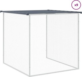 Klec pro kuřata se střechou antracitová 1 003 x 98 x 90 cm ocel 3189053
