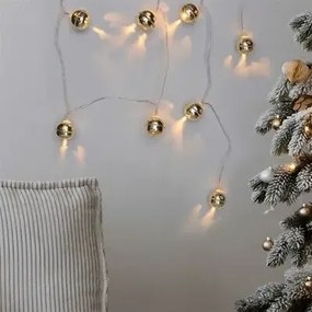 Solight 1V272 LED vánoční řetěz rolničky zlatá / 10x LED / 2x AA / 1.5