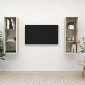 Nástěnné TV skříňky 2 ks dub sonoma kompozitní dřevo 3079856
